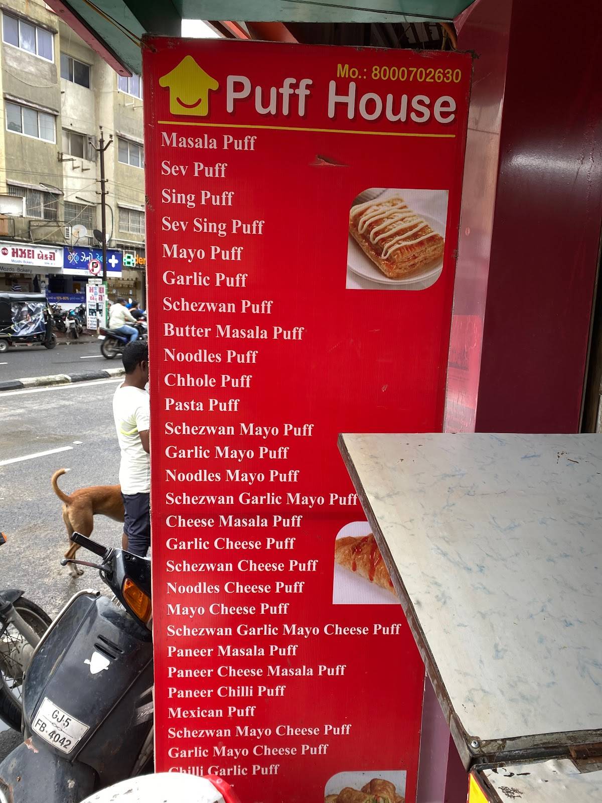 Menu at Puff house, Surat