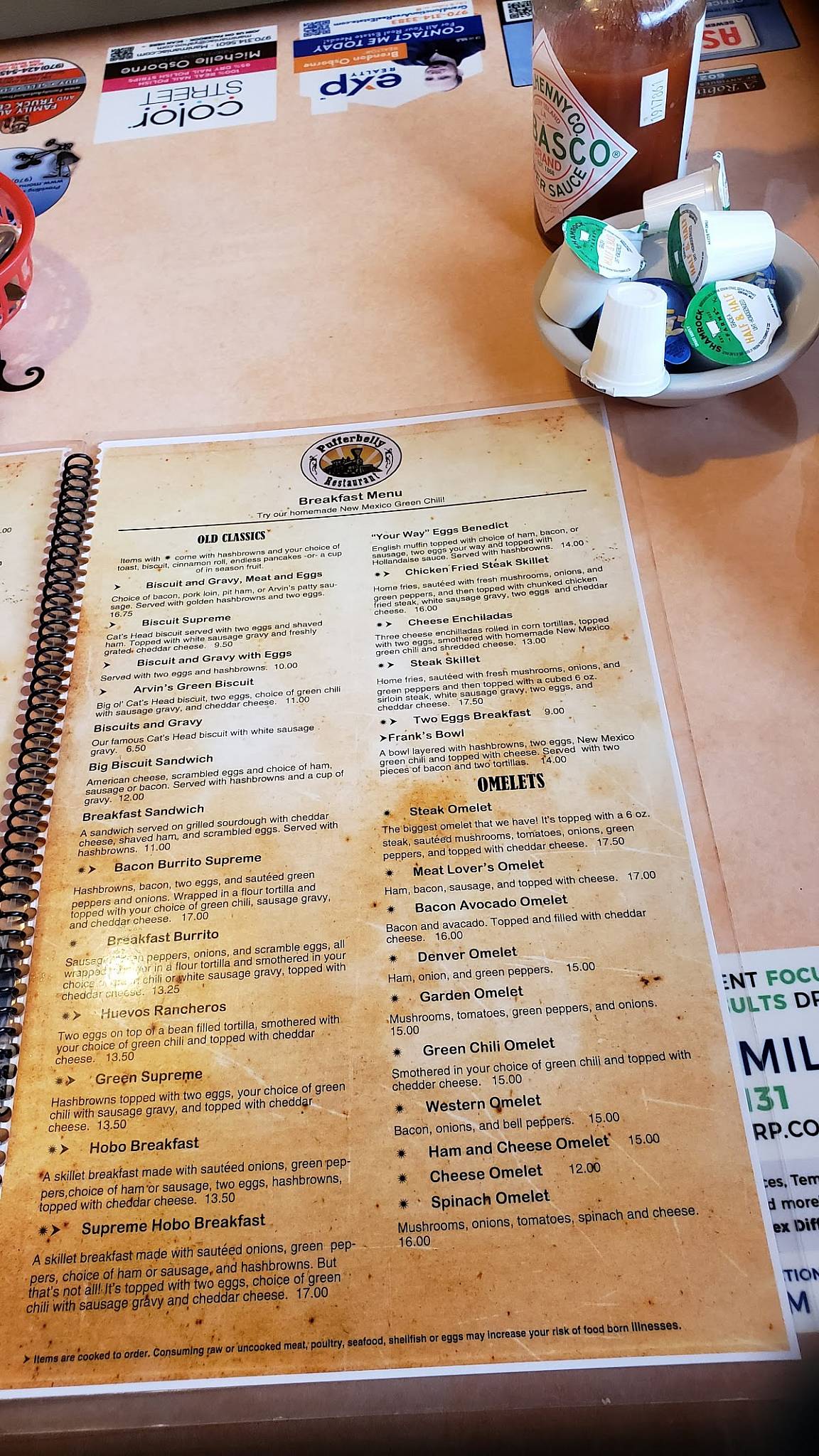 Menu at Pufferbelly Station Restaurant, Grand Junction