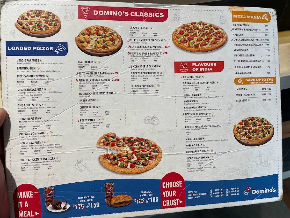 Menu at Domino's Pizza, Puri, Shop No. 1