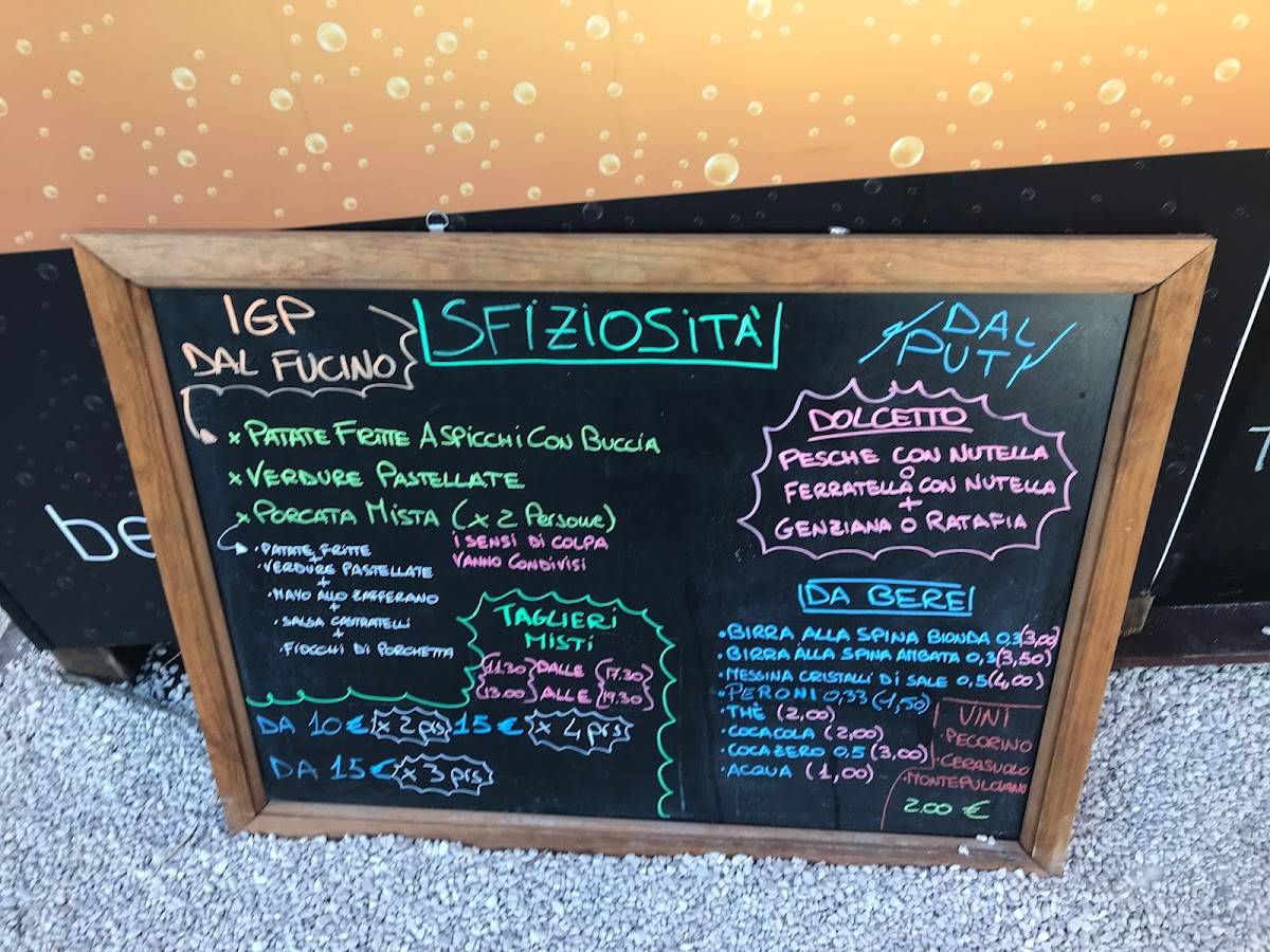 Menu da Put Truck ristorante, Aielli
