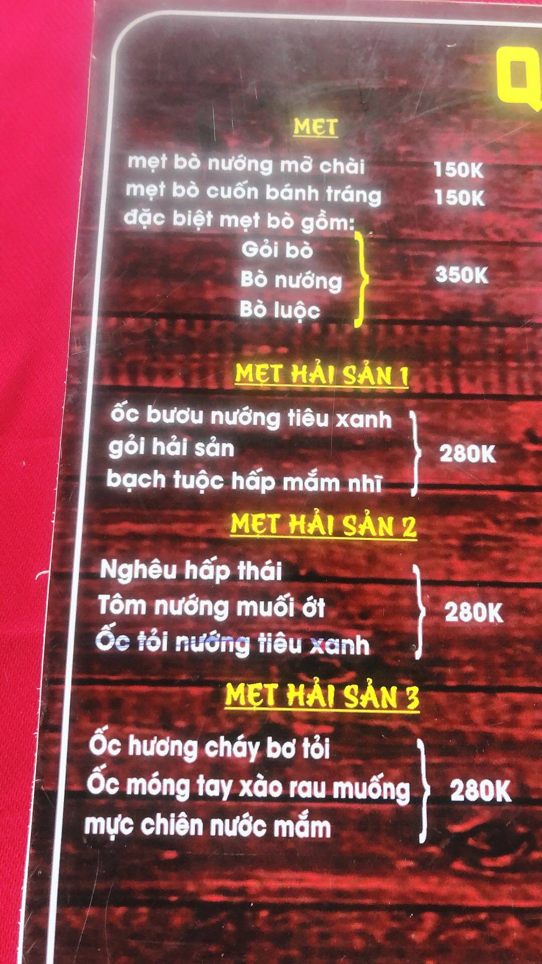 Menu at Cơm Phở Bún Bò Lẩu Nướng Bảy Tài restaurant, Thu Dau Mot