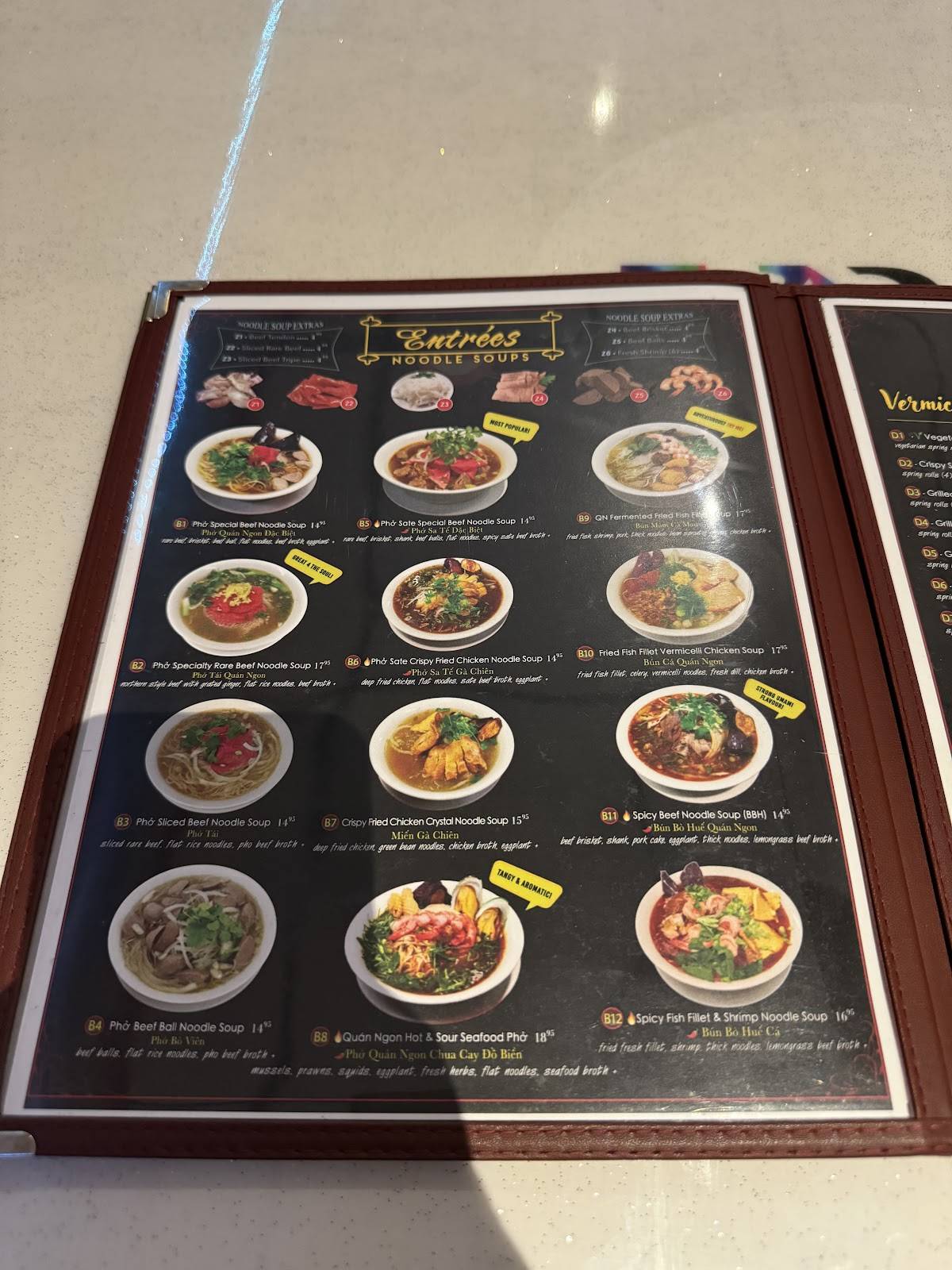 Menu at Quán Ngon Restaurant - 1769 Hamilton St, Regina, Hamilton St