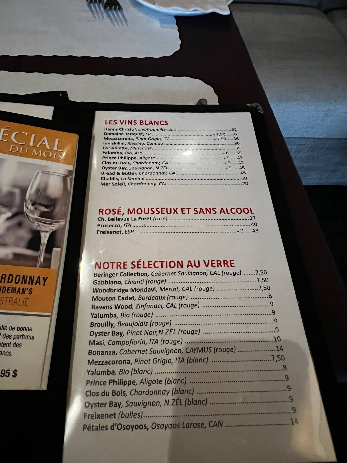 Menu au Le Rascal - Restaurant Steakhouse, Québec, Wilfrid-Hamel Blvd