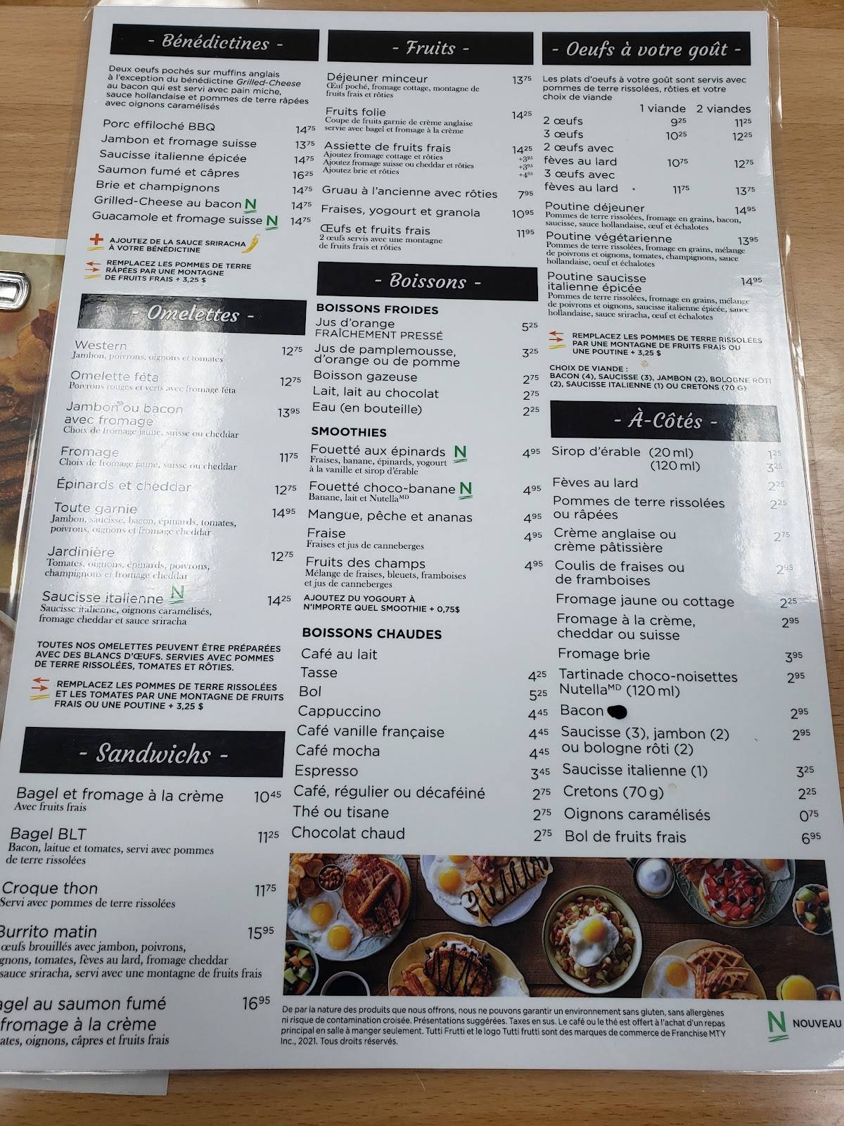 Tutti frutti menu store