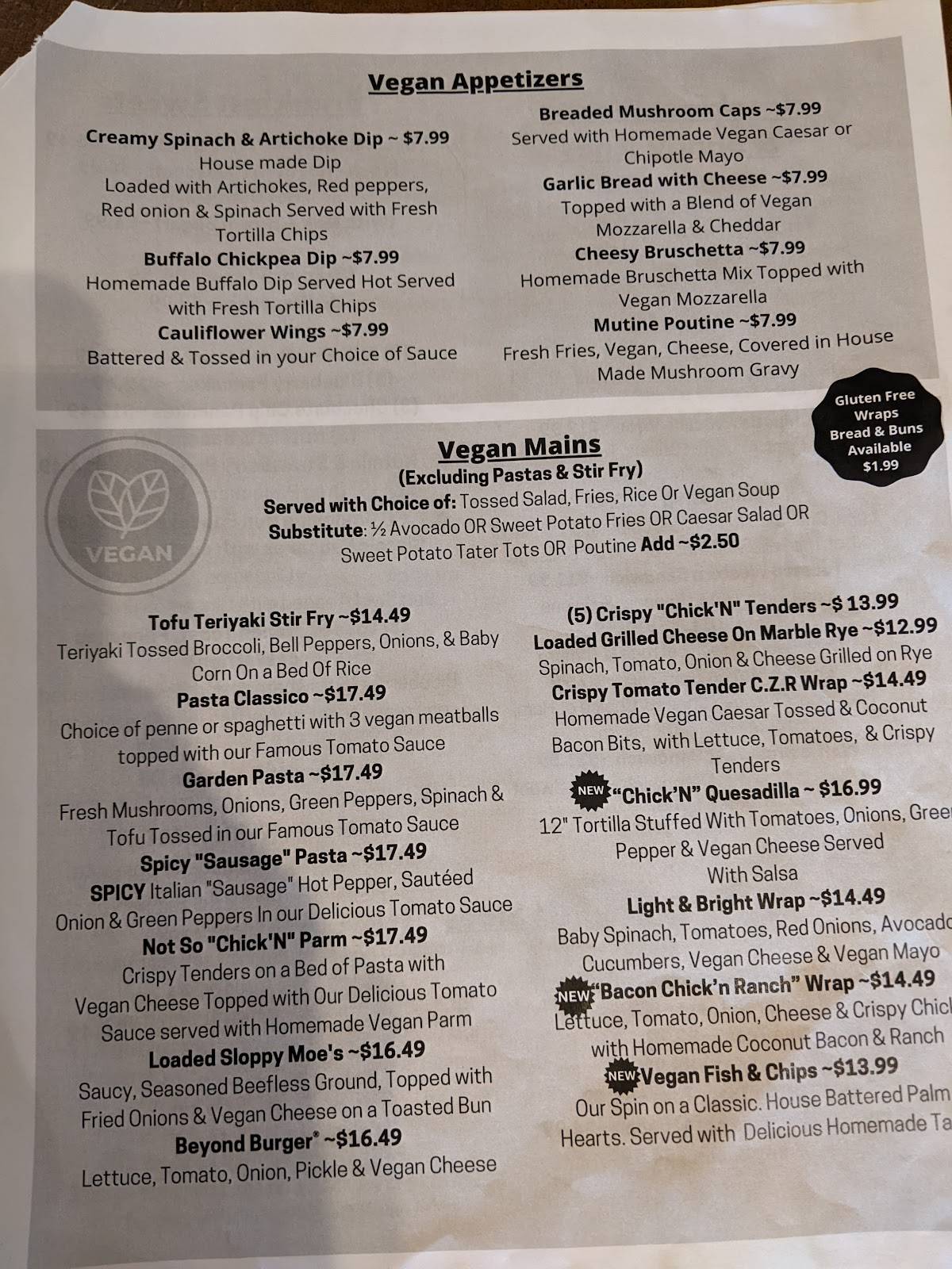 Menu at Queen's Coach Family Restaurant, Niagara Falls