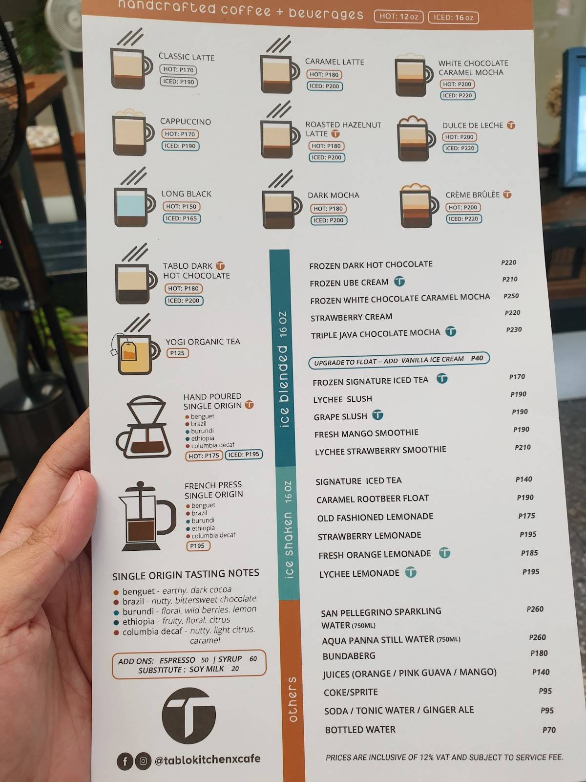 Menu at Tablo Kitchen x Cafe Timog QC, Quezon City