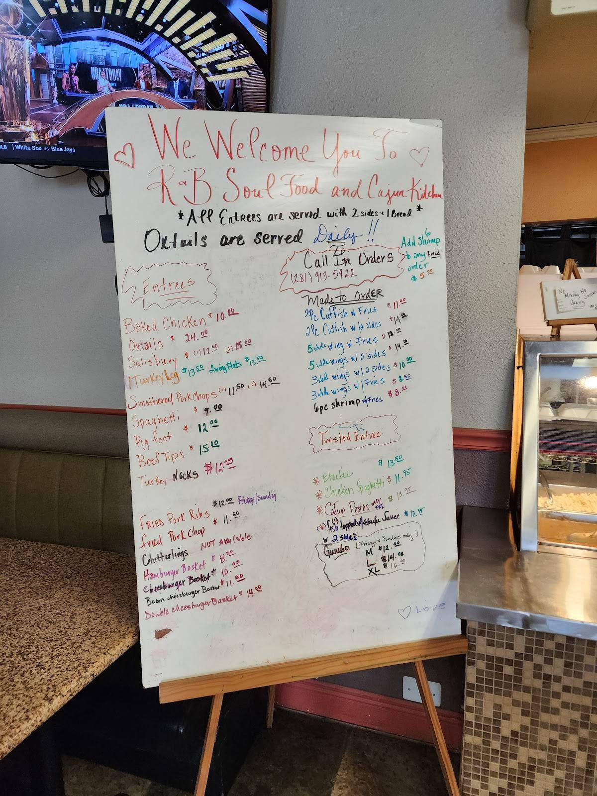 Menu at R&B Soul Food & Cajun Kitchen restaurant, Humble
