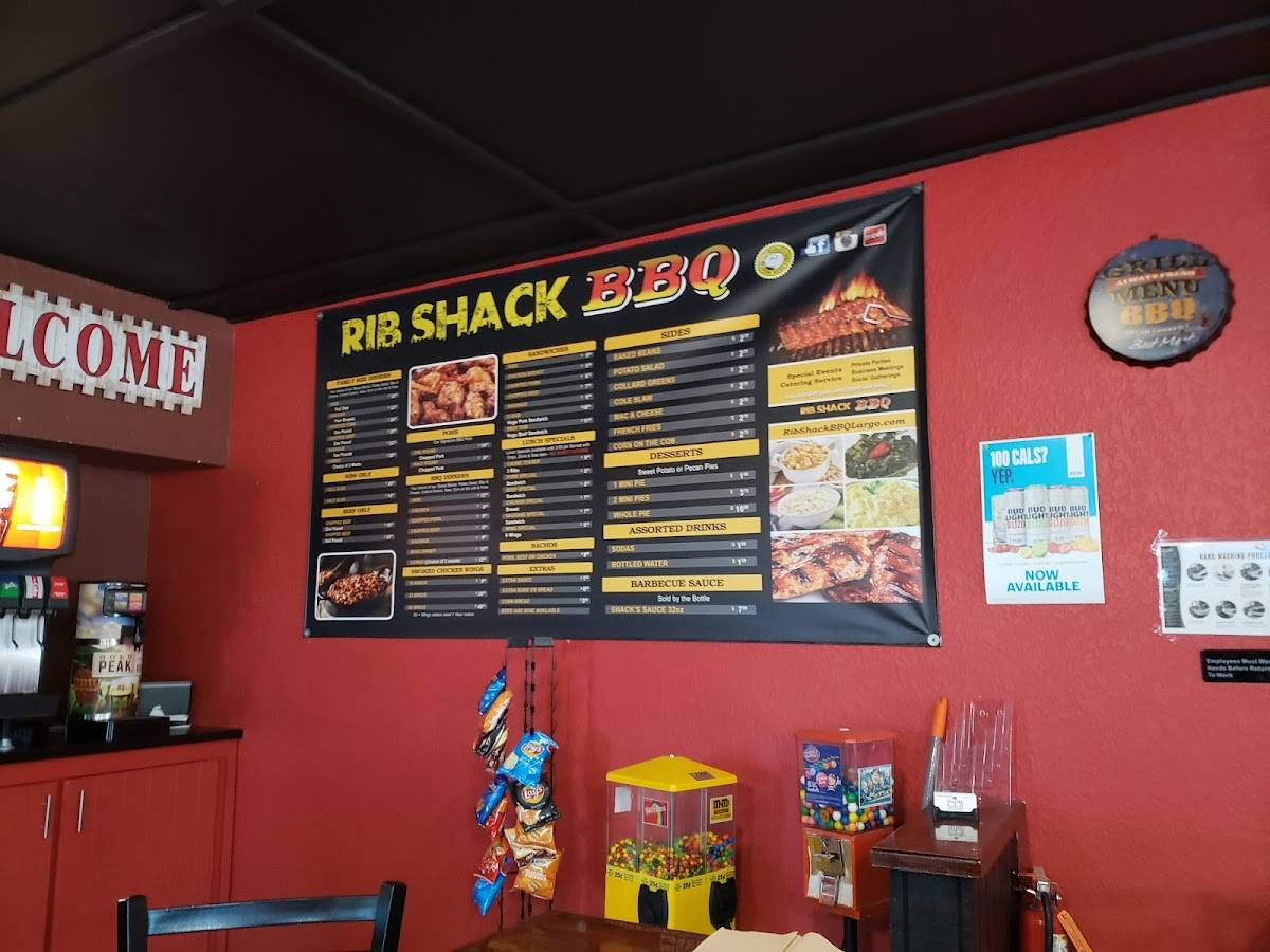 Menu at RIB SHACK BBQ, Clearwater, Drew St