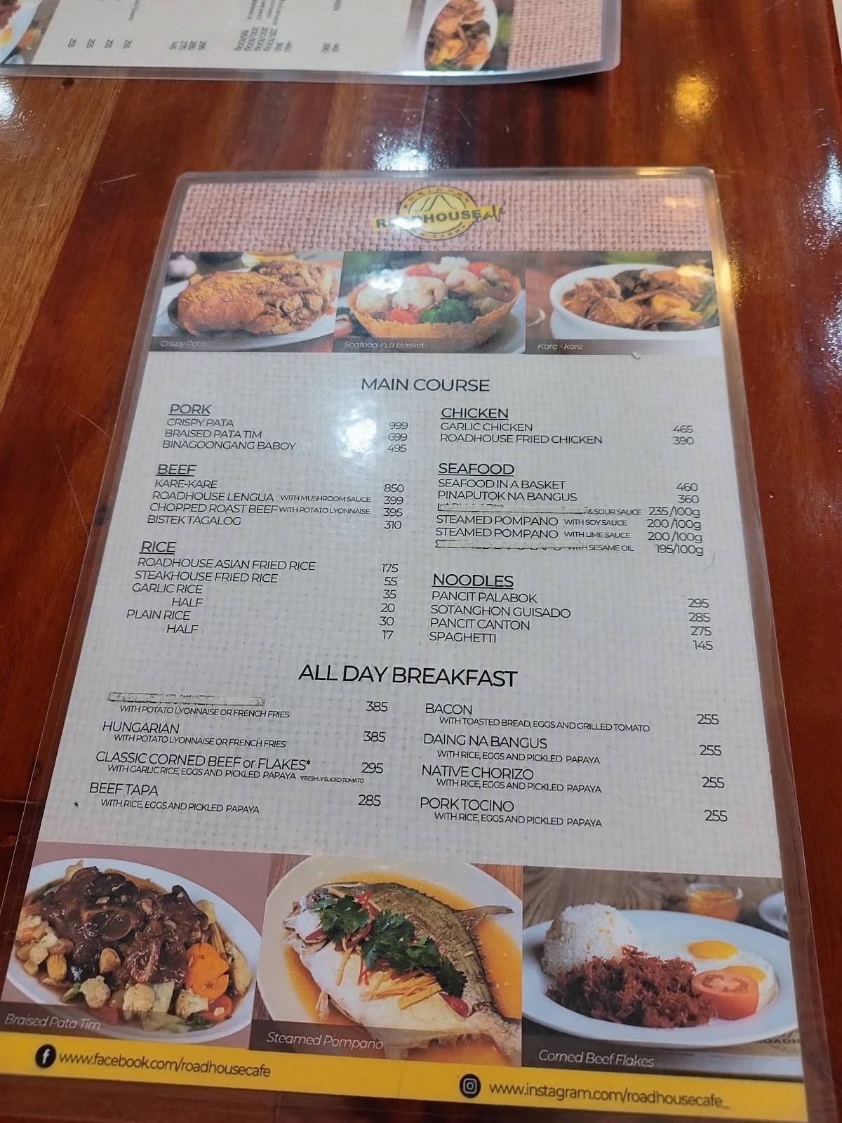 Menu at Roadhouse Café cafe, Davao City, SM CITY DAVAO Building