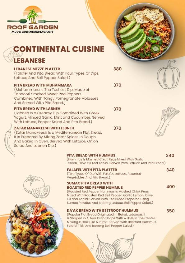 Menu at ROOF GARDEN RESTAURANT, Anand