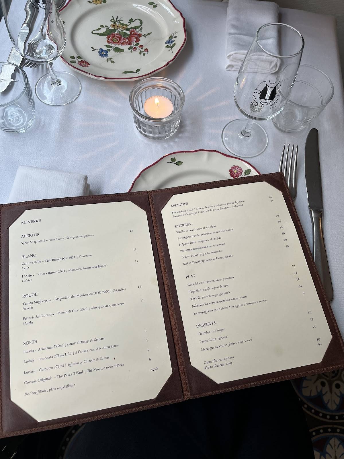 Menu at Racines restaurant, Paris, 8 Pass. des Panoramas