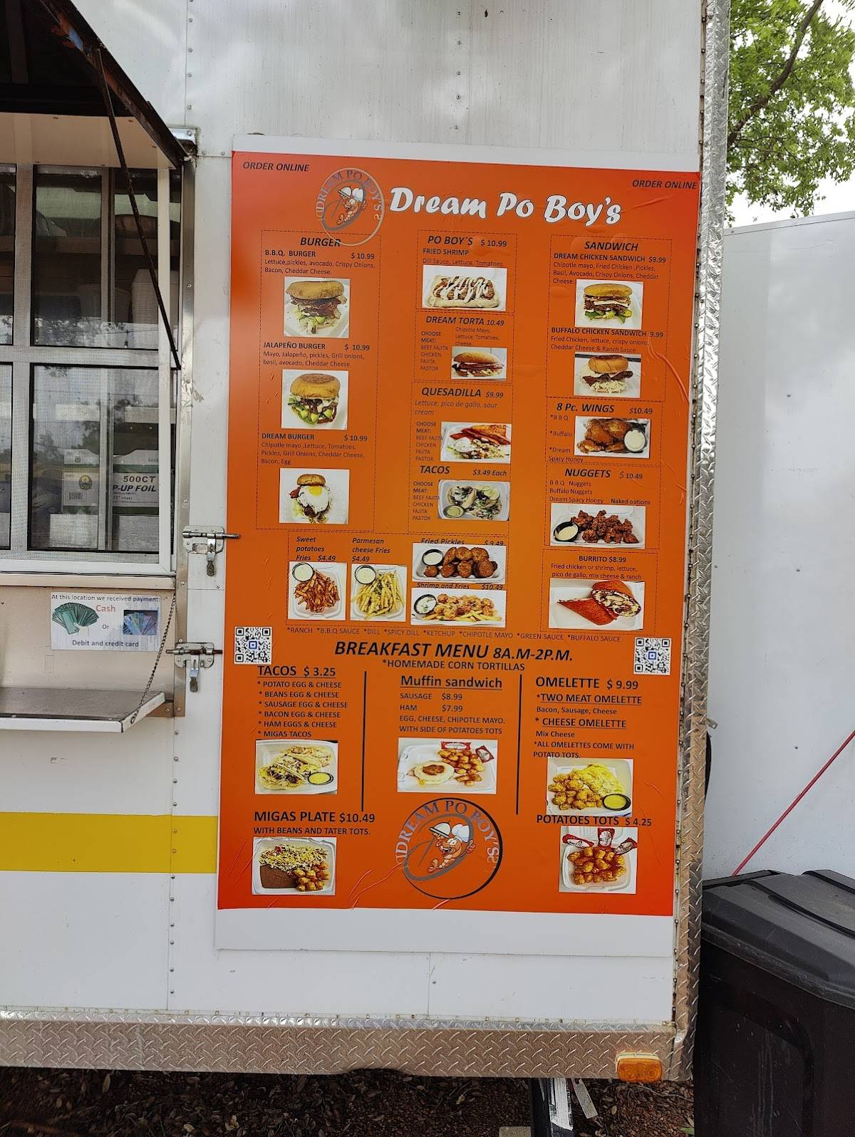 Menu at Radfish restaurant, Austin