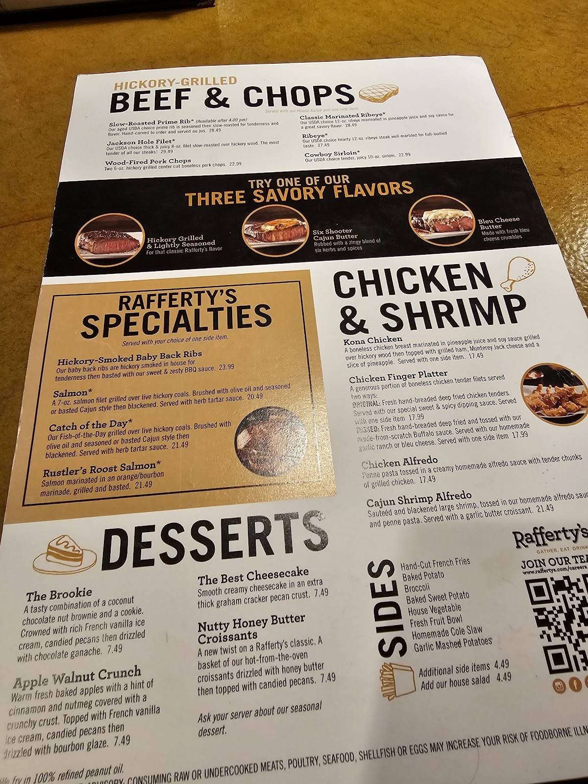 Menu at Rafferty's Restaurant & Bar, Jackson