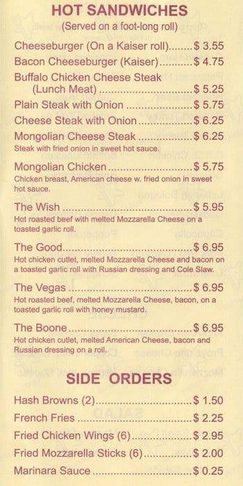 Menu at Rainbow Food Mart restaurant, Bensalem