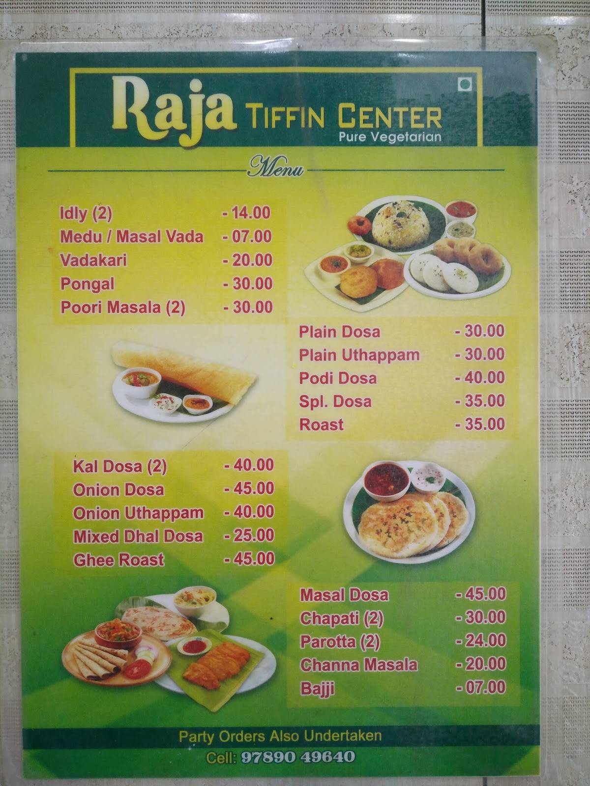 Menu at Raja Tiffin Centre, Chennai, 32