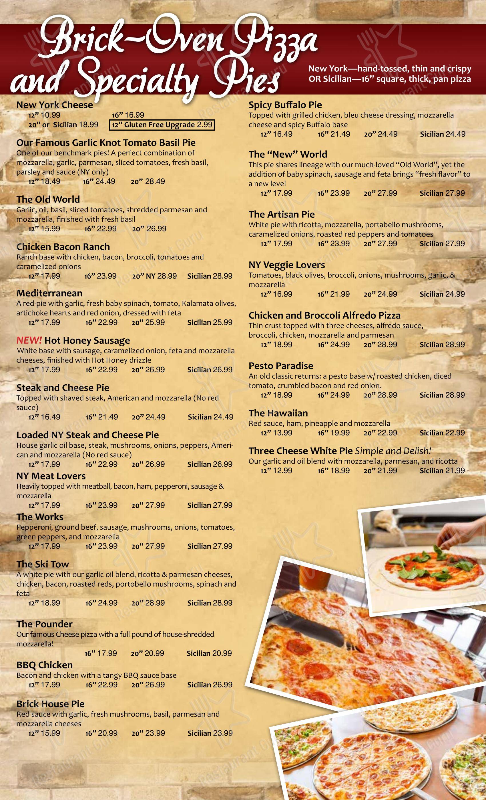 Menu at Ramunto's Brick Oven Pizza pizzeria, Claremont, 71 Broad St