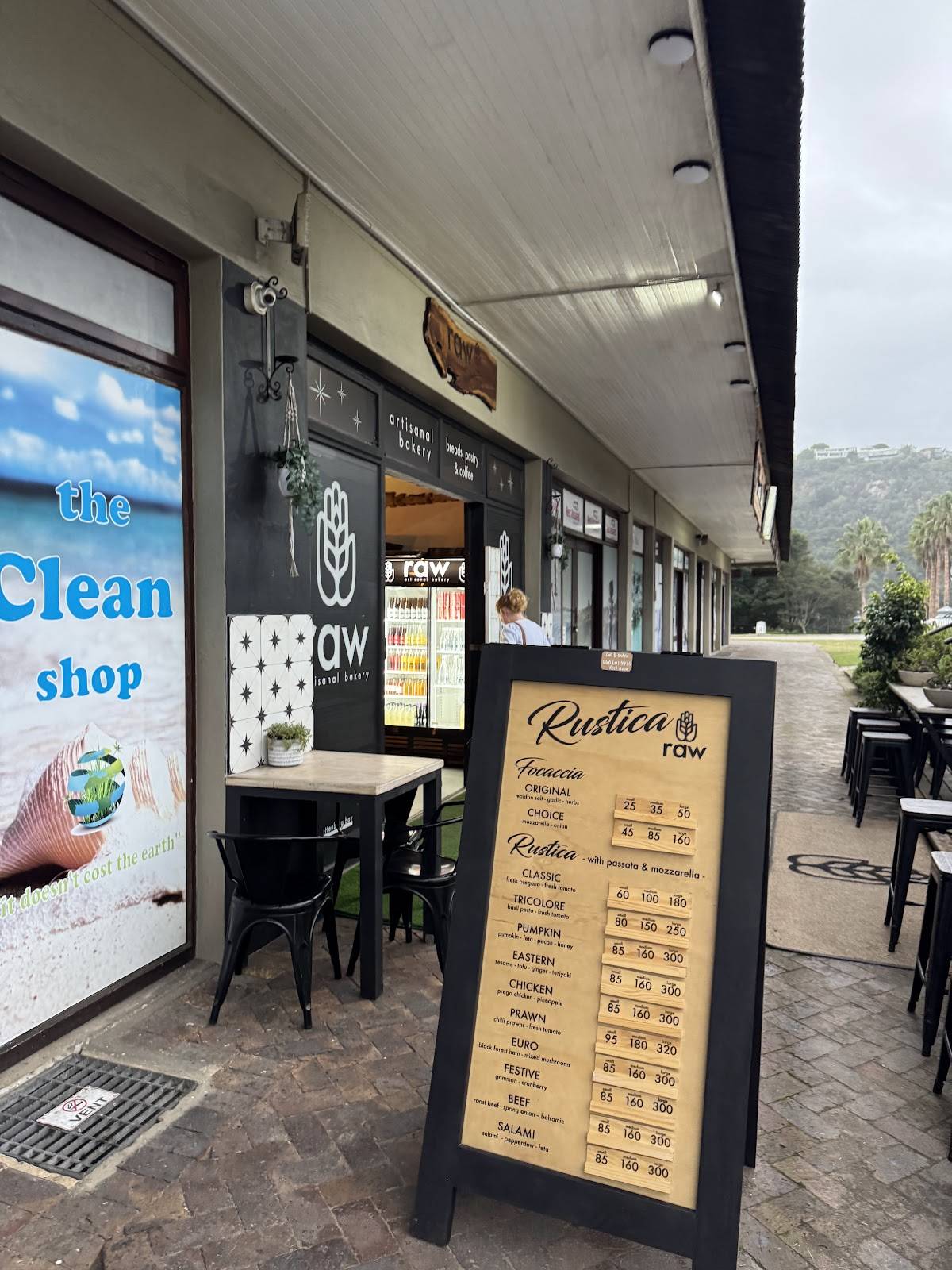 Menu at Raw Bakery & Coffee Shop, Plettenberg Bay