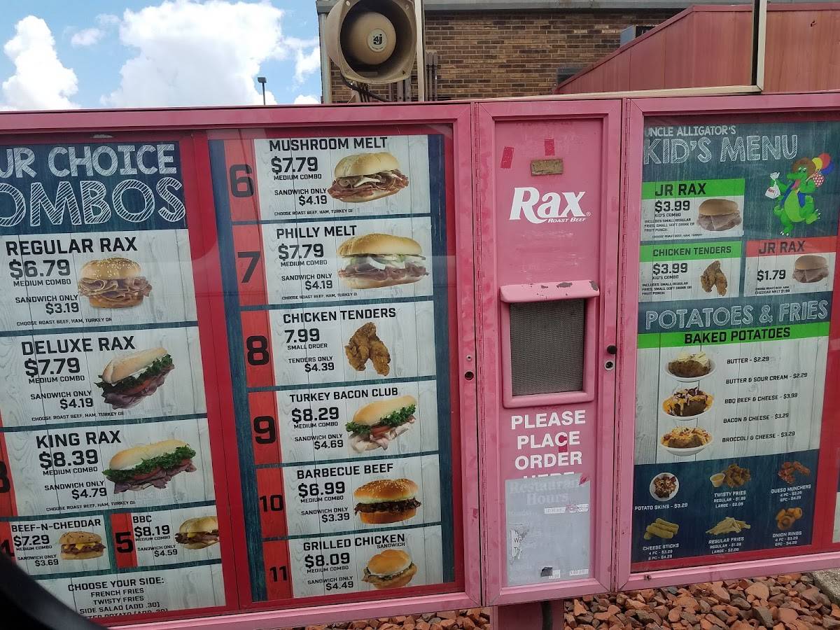 Menu at Rax restaurant, Lancaster, 800 E Main St