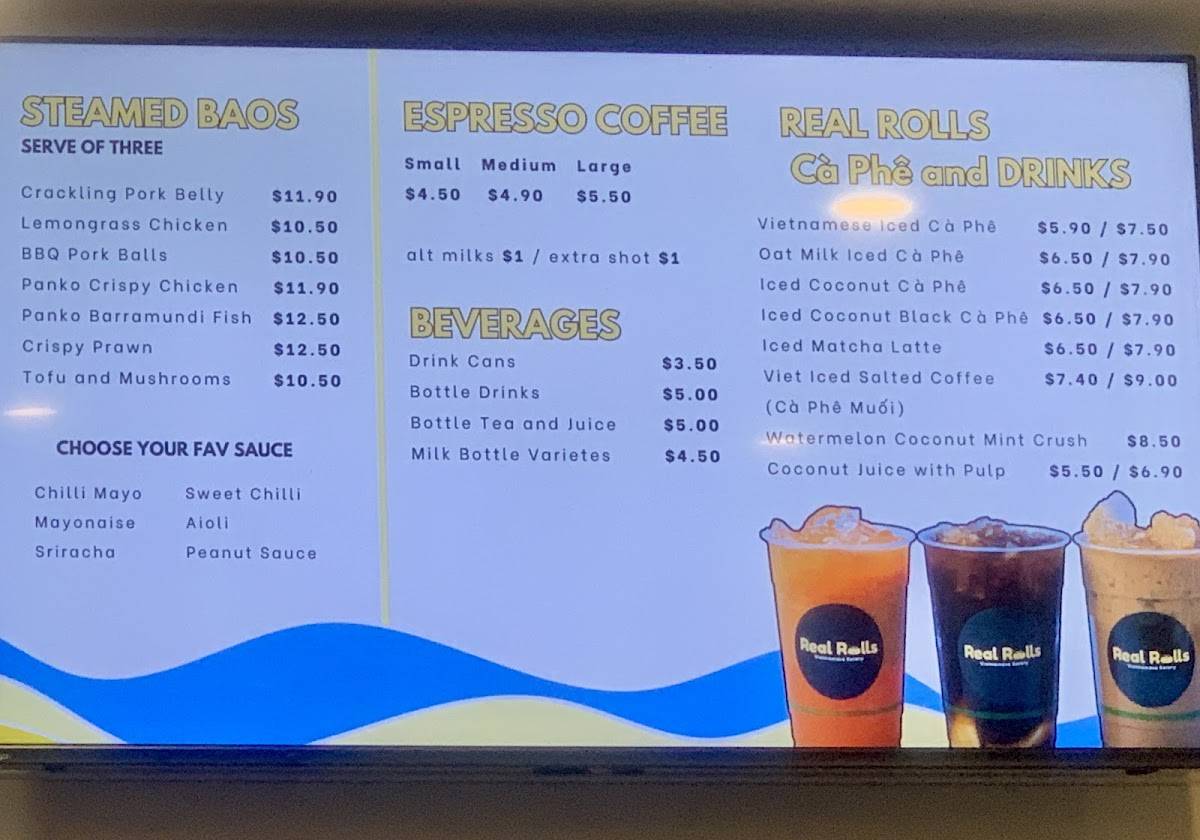 Menu at Real Rolls restaurant, Woodville North, 171c Hanson Rd