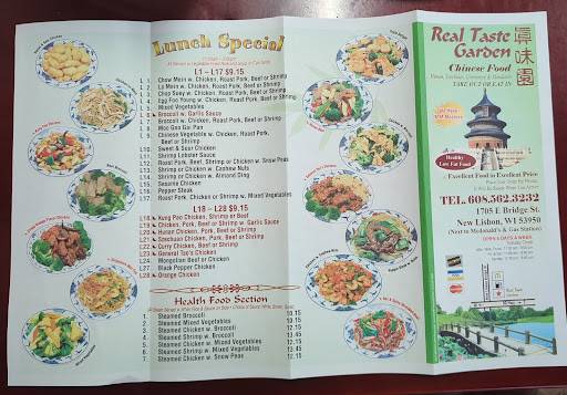 Menu at Real Taste Garden restaurant, New Lisbon