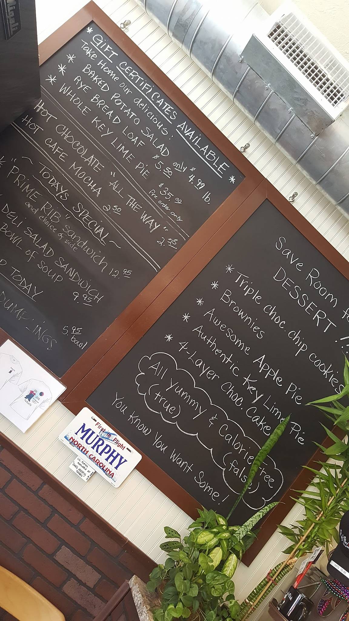 Menu at Red Brick Deli restaurant, Murphy