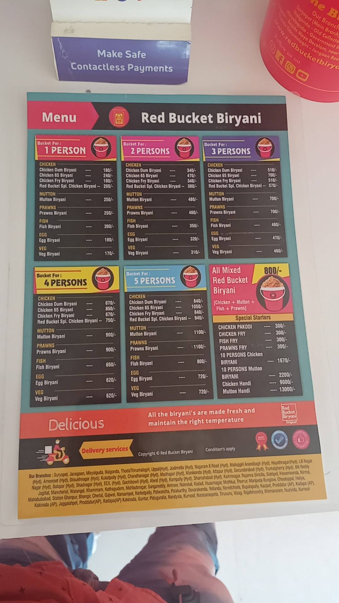 Menu at Red Bucket Biryani Srikakulam, Srikakulam