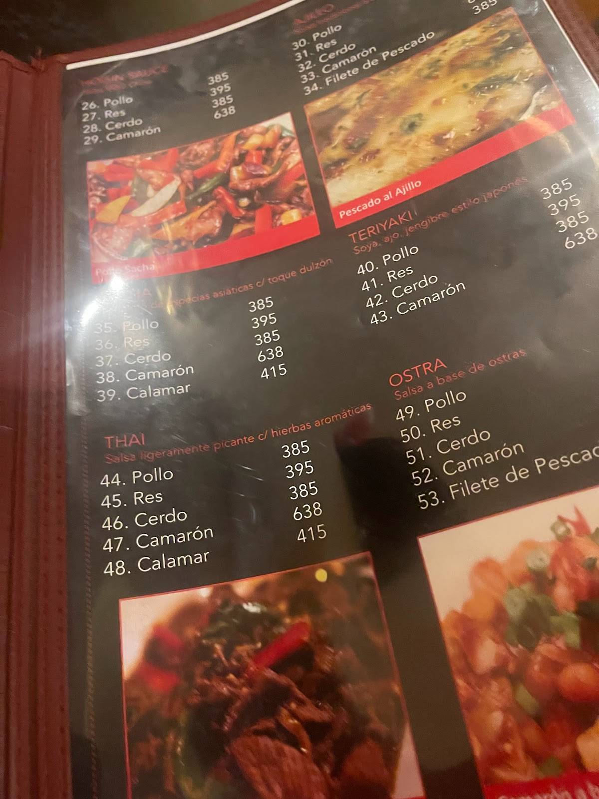 Menu at Red Dragon restaurant, Santo Domingo, Av 27 de Febrero 195