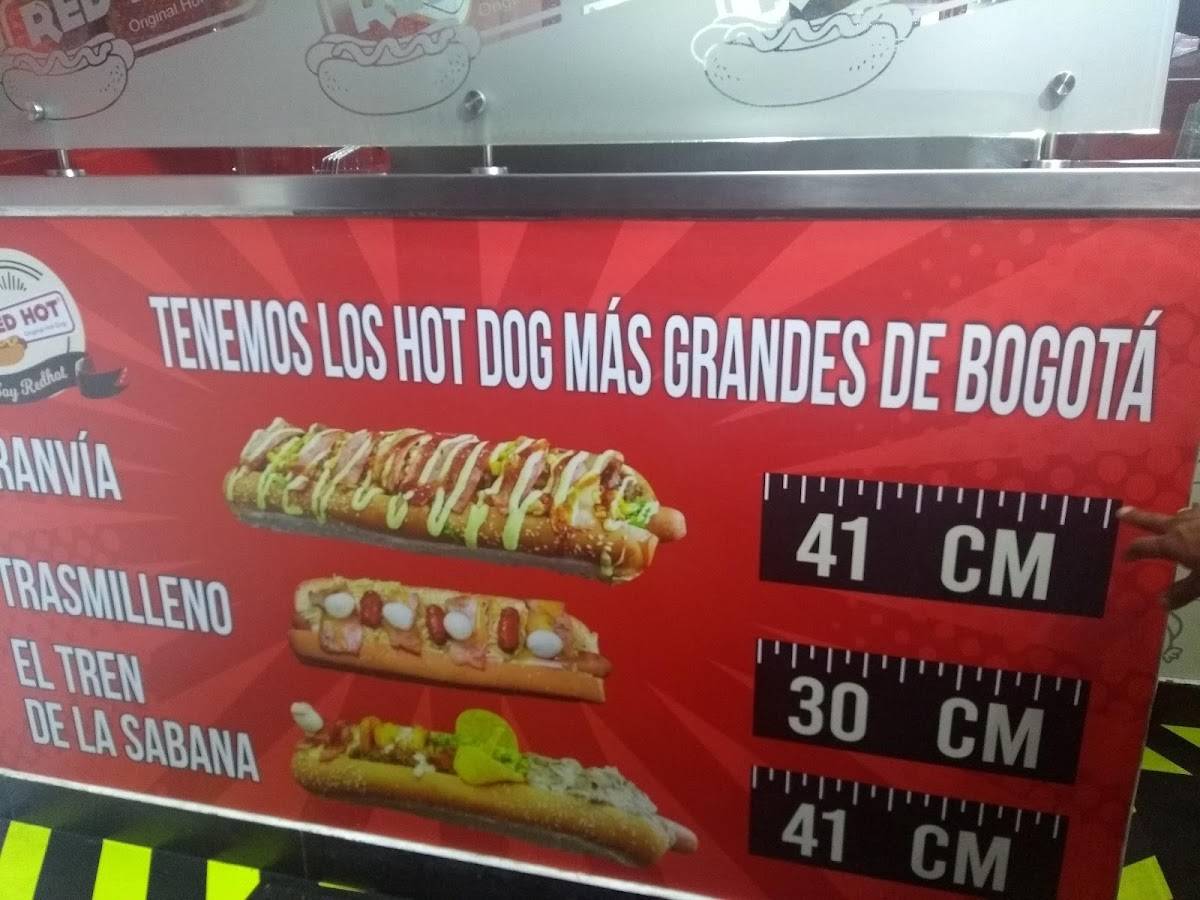 Carta de Red Hot Original Hot Dog, Bogotá