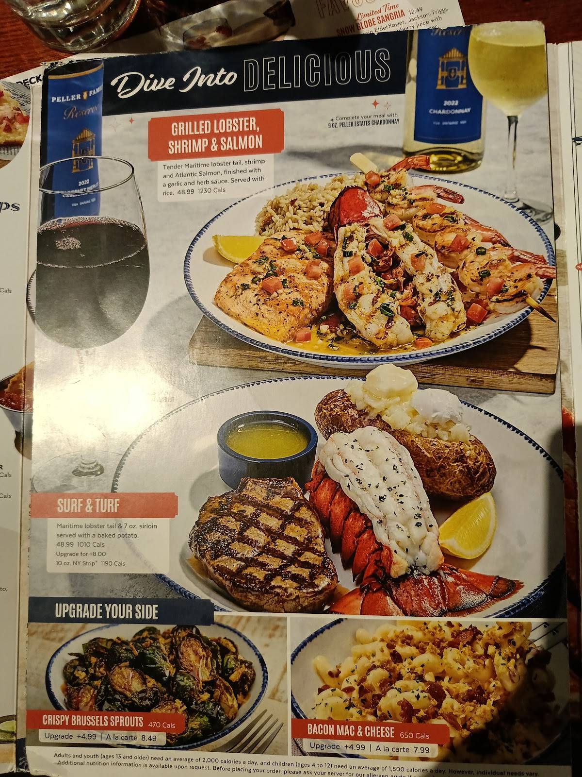 Menu at Red Lobster restaurant, Windsor, Tecumseh Rd E
