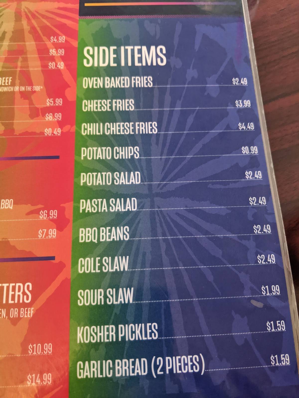 Menu at Red Pig Bar-B-Q, Johnson City