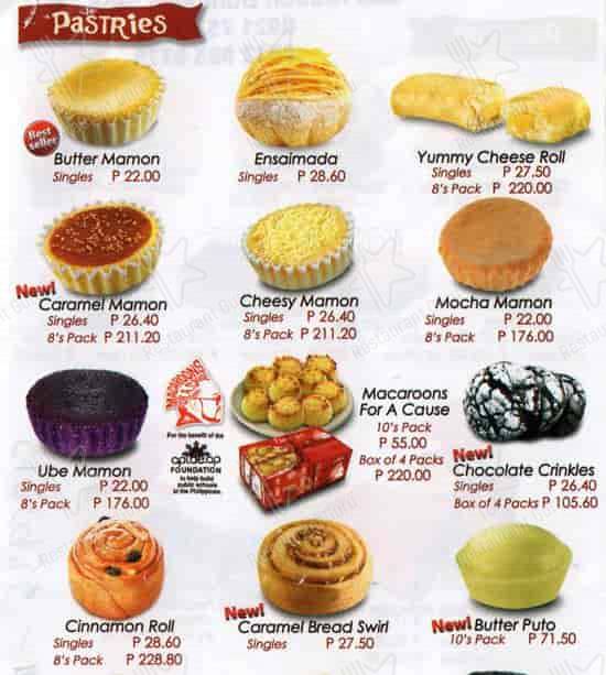 Carta del postres Red Ribbon, Lapulapu, 6015 Lapu-Lapu City