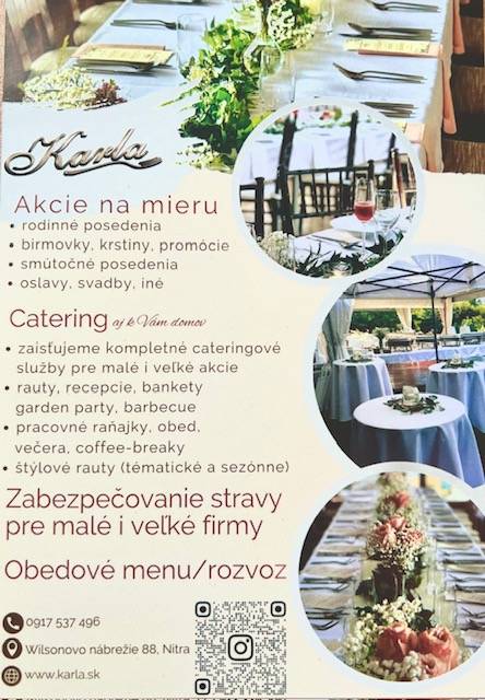 Menu at Reštaurácia Karla restaurant, Nitra