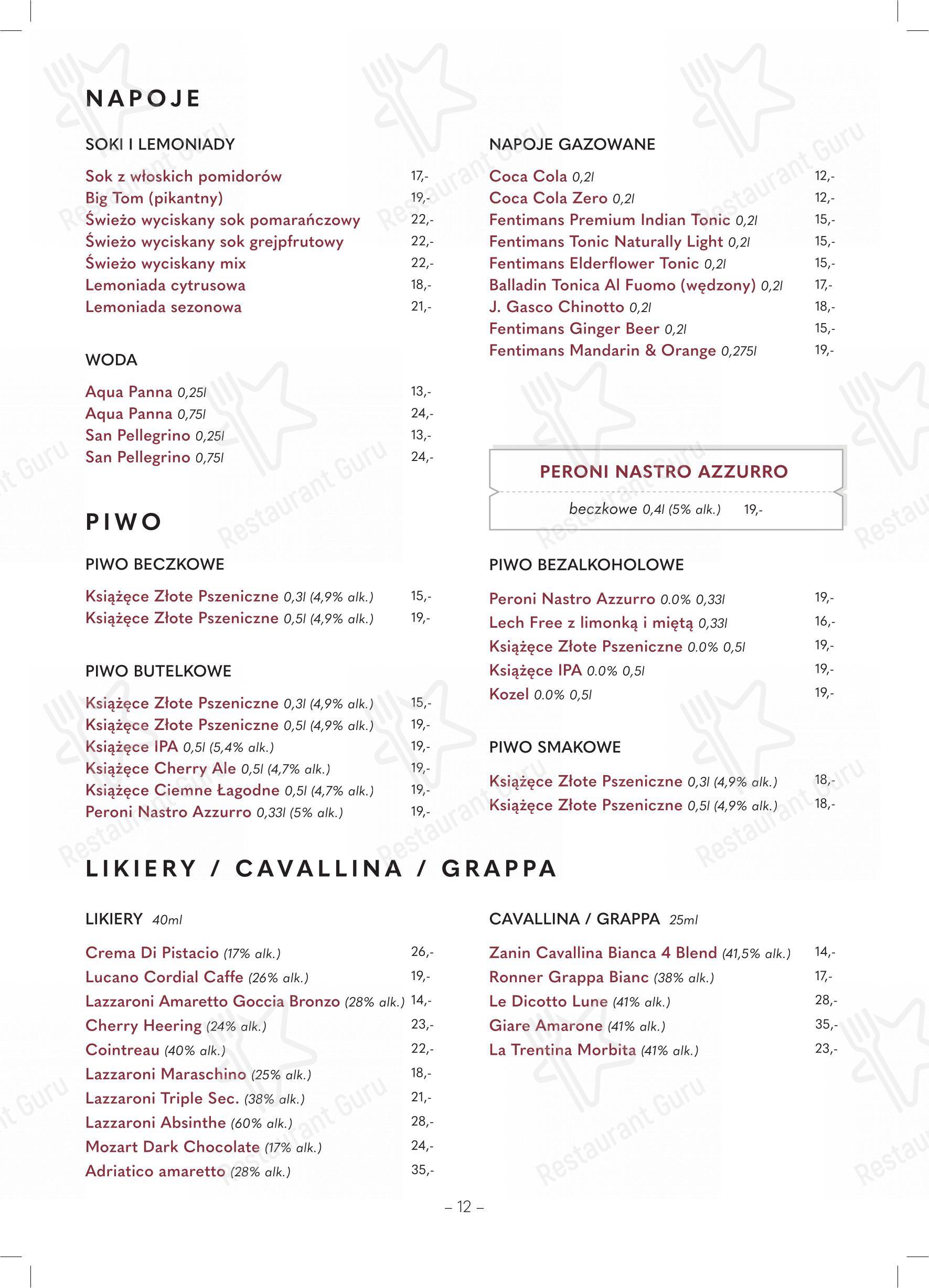 Menu at Restauracja Primitivo Kuchnia i Wino - kuchnia śródziemnomorska ...
