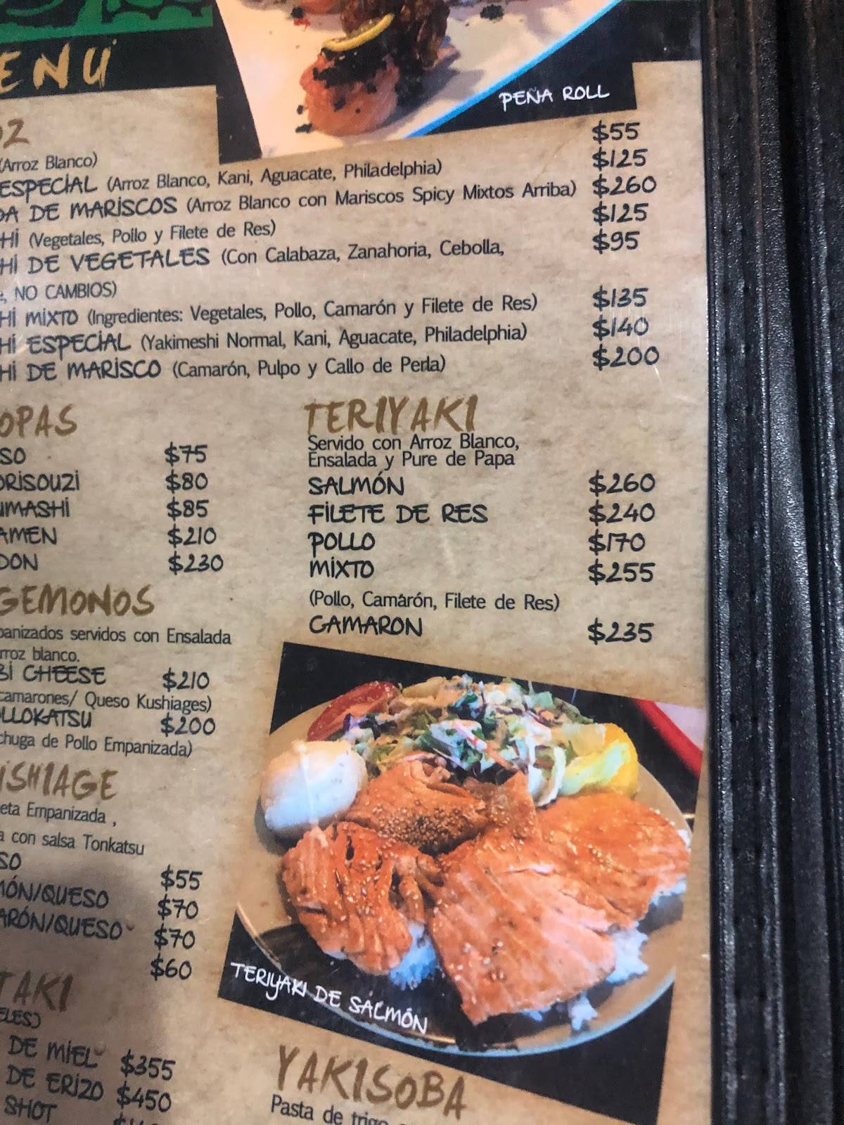 Carta del restaurante AKI Sushi, Tijuana, Plaza MiraMar