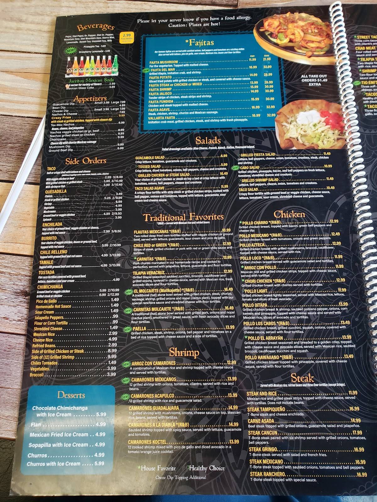 Menu at Agaves Mexican Grill restaurant, Henderson