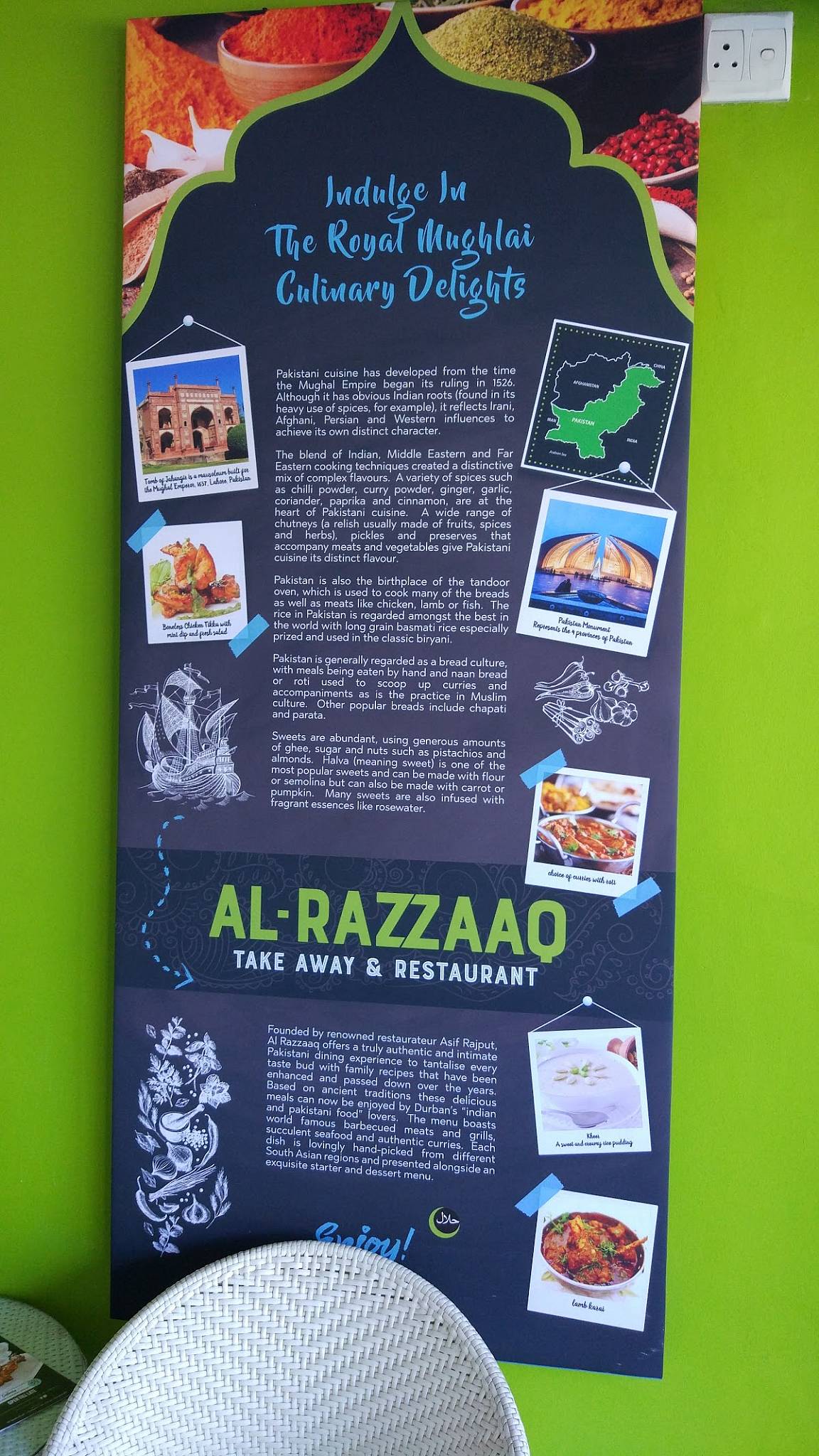 Menu at Al Razzaaq restaurant, Berea, 213 Musgrave Rd
