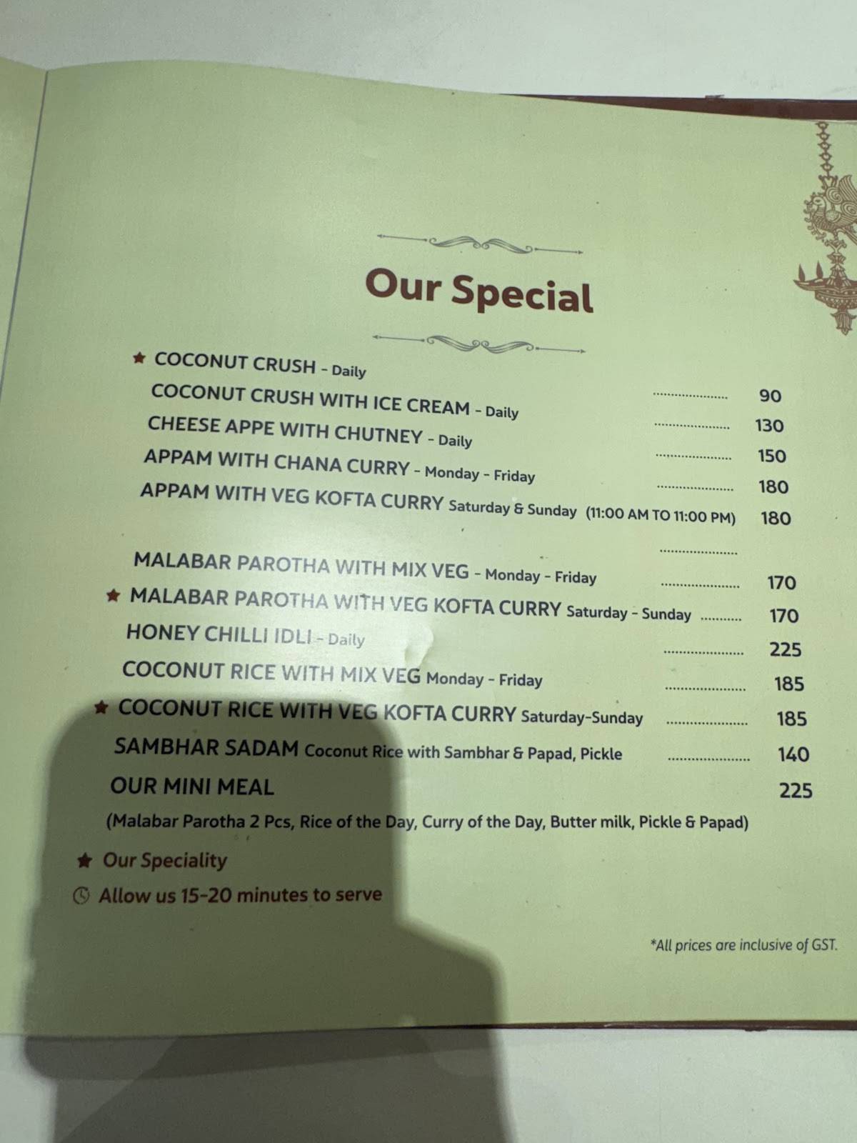 Menu at Anna Idli, Nagpur, House No 128