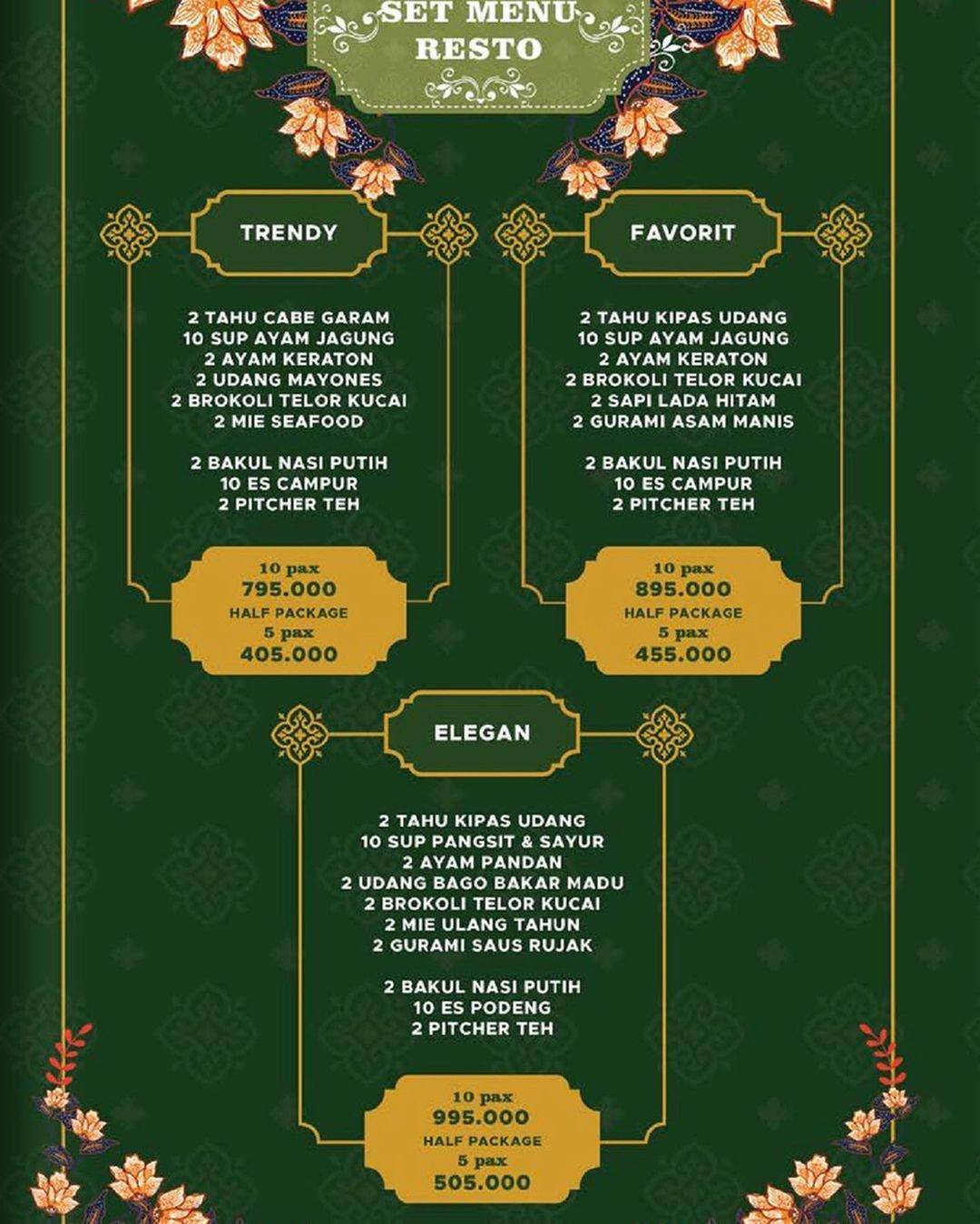 Menu at Aroem Restaurant & Ballroom, Semarang