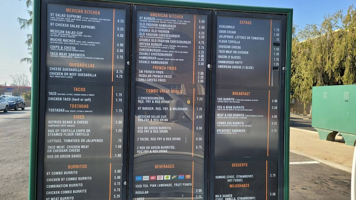 Menu at B T's Buns & Torts restaurant, Visalia