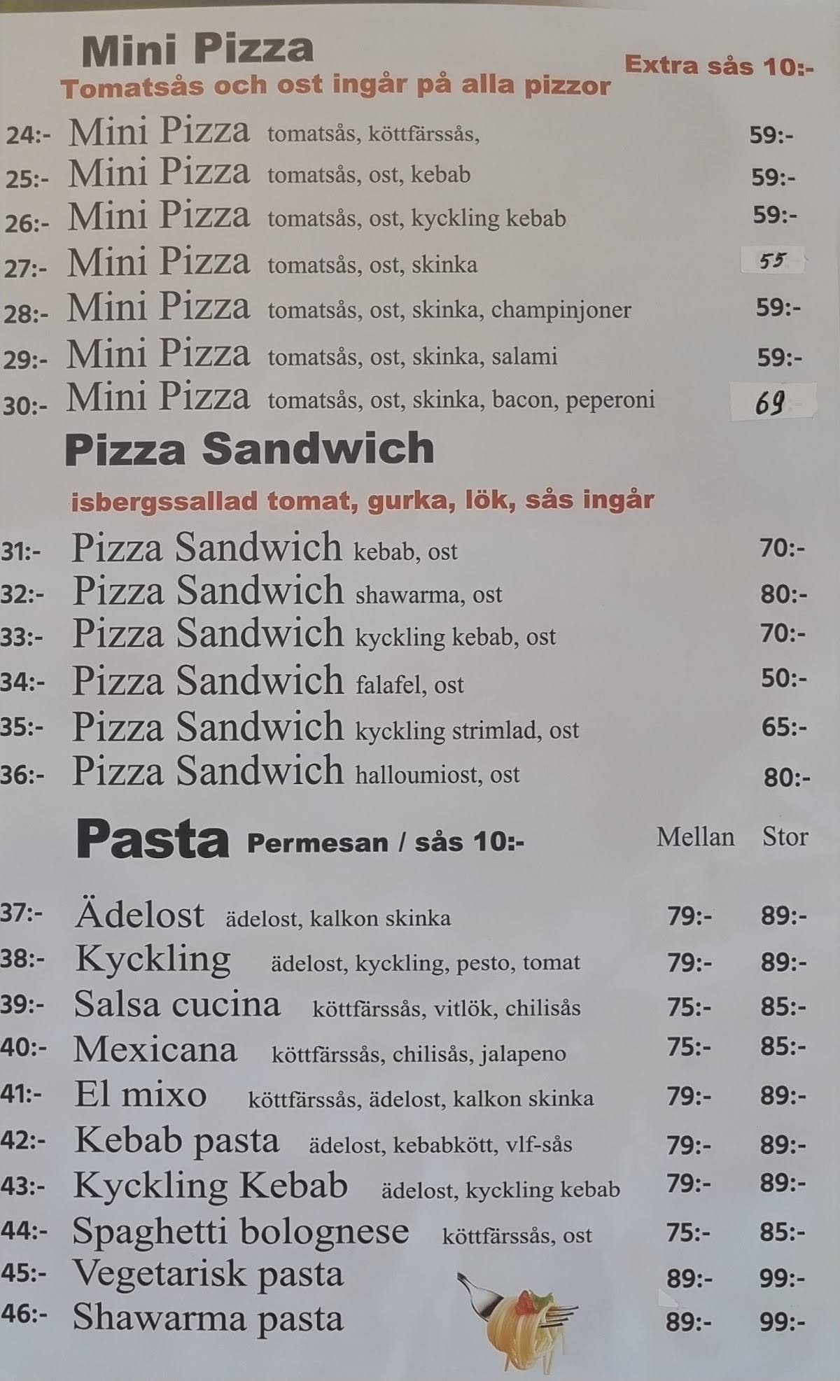 Menu at Bako - Original Pizza Shawarma House restaurant, Malmö