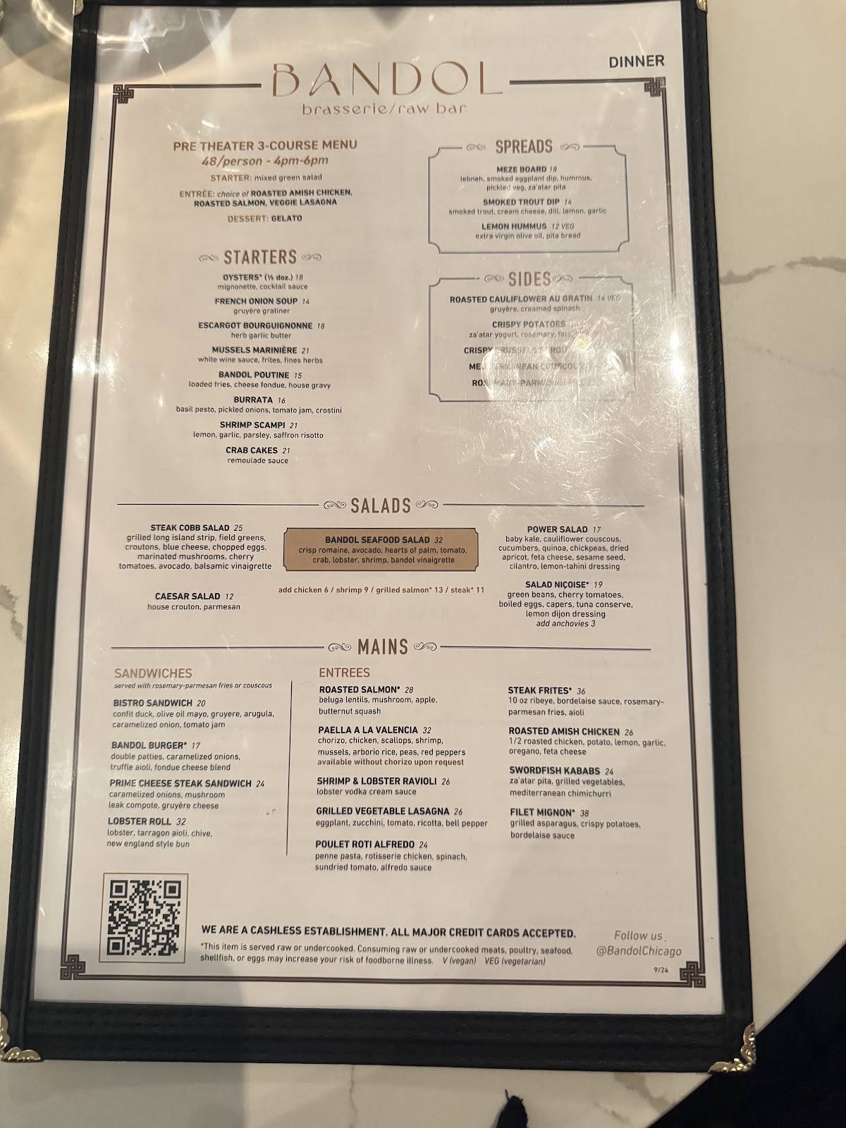 Carta de Bandol Brasserie & Raw Bar, Chicago