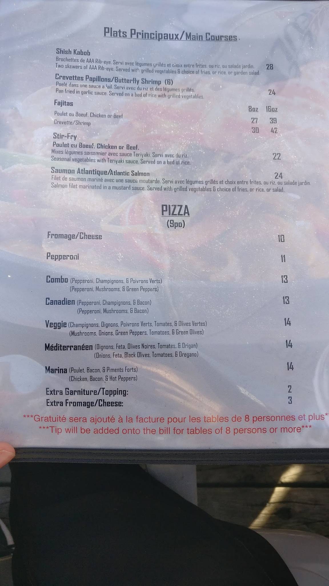 Menu at Restaurant Bar Le Bateau Marina D'aylmer, Gatineau