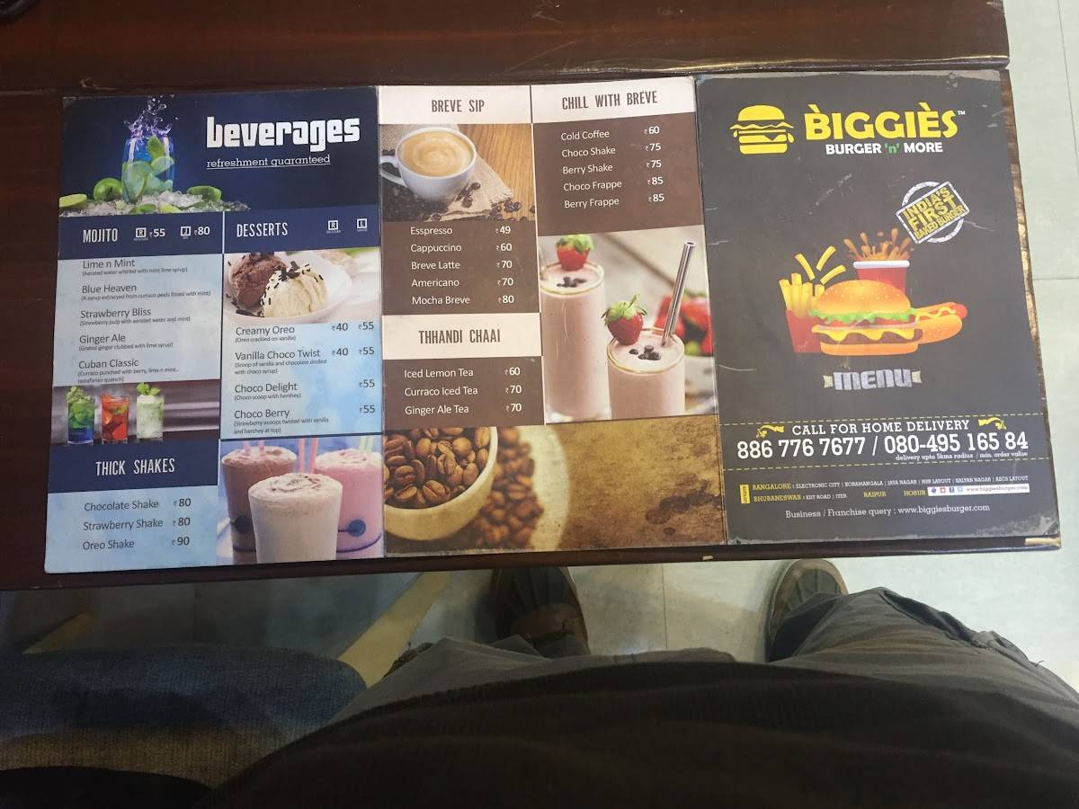 Menu at Biggies Burger (cloud Kitchen) : Electronic City Phase 2 ...