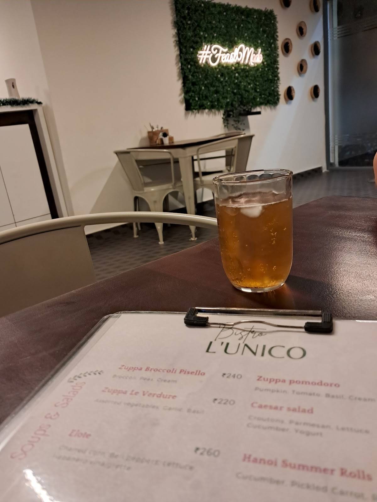 Menu at Bistro L'unico, Bengaluru