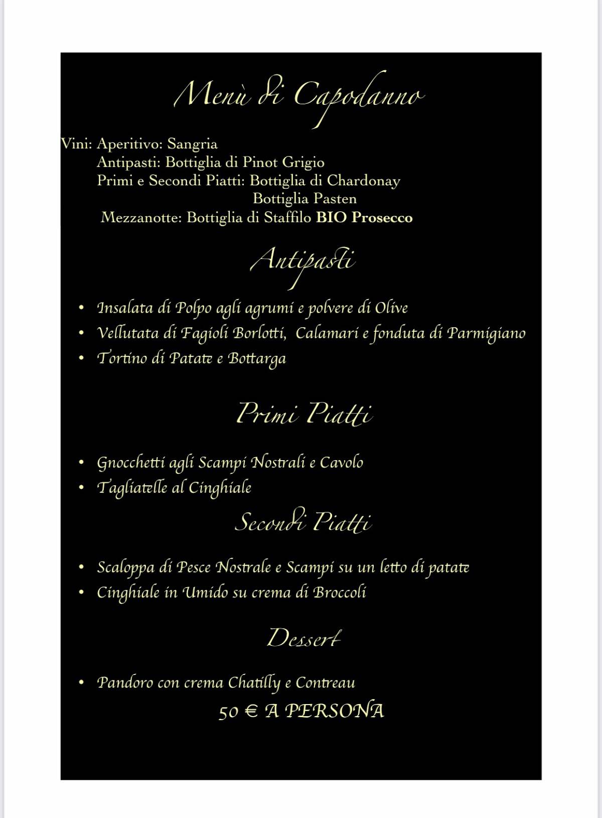 Speisekarte von Bistrot Mercedes restaurant, La Spezia