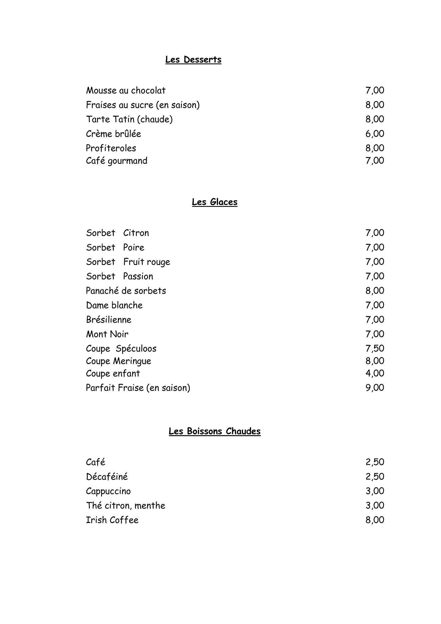 Carta de Bon Vivant (Au), Restaurant, Mouscron