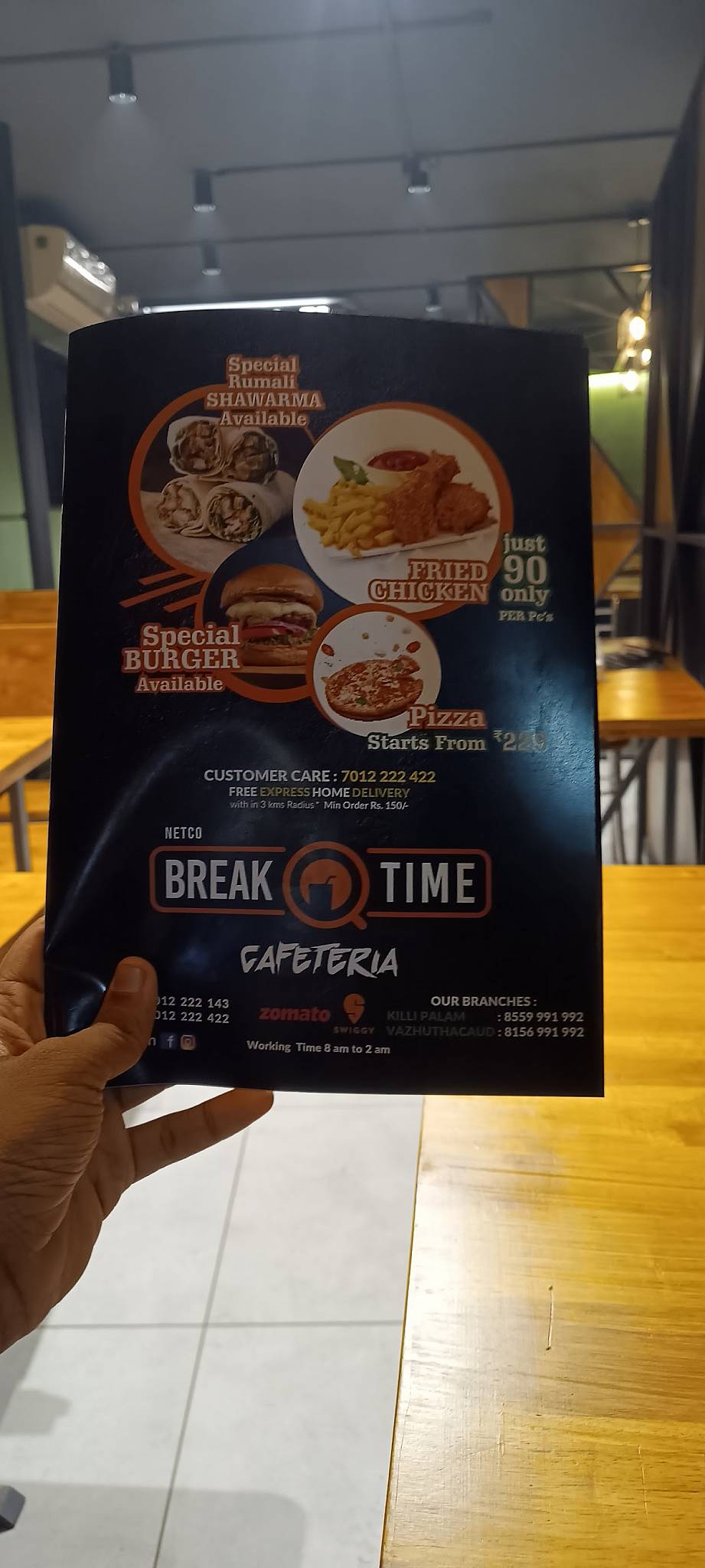 Menu at Break Time Restro Cafe, Thiruvananthapuram