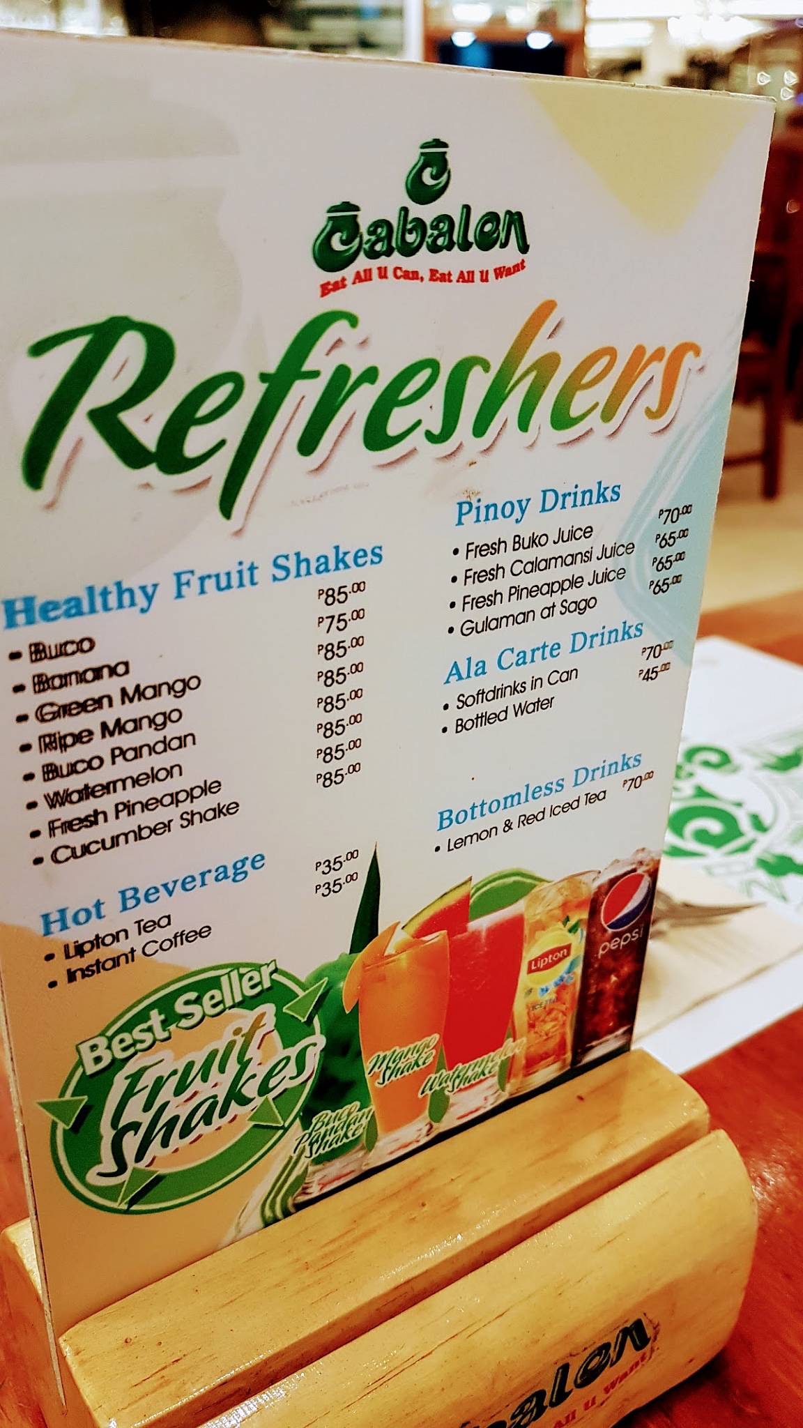 Menu at Cabalen restaurant, Cebu City, Lower Ground Floor