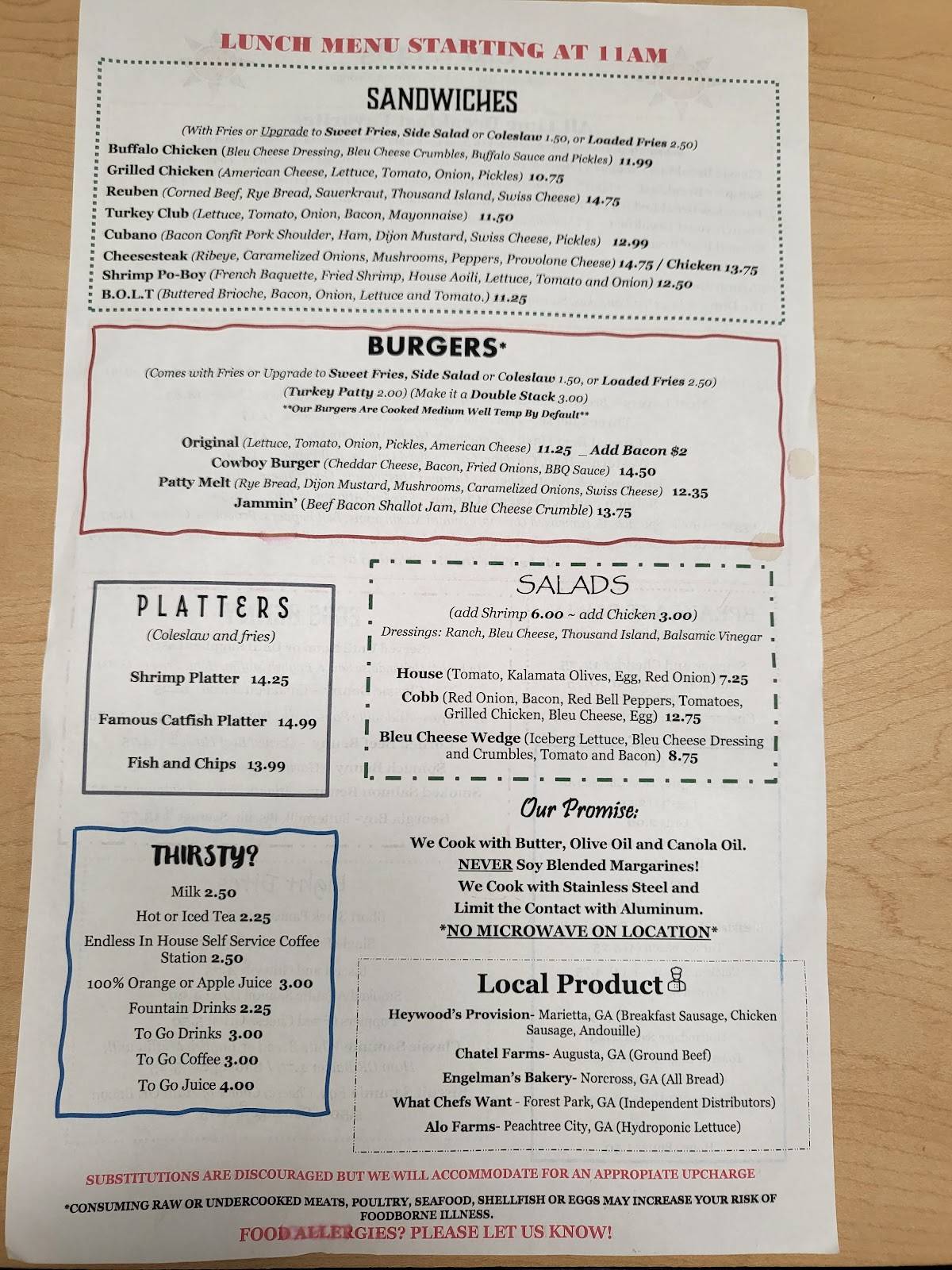 Menu at Cafe 1485, Newnan