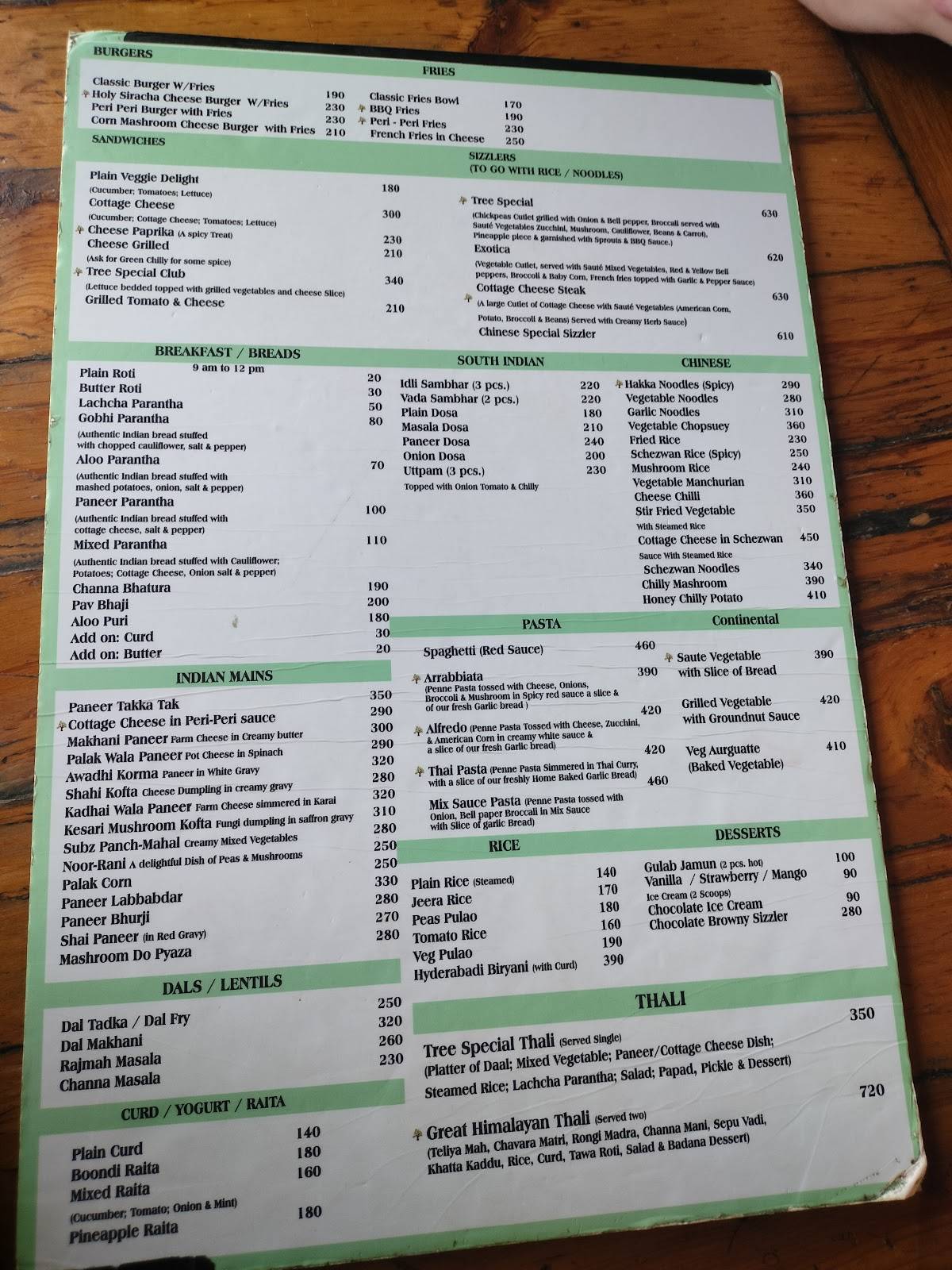 Menu at Cafe Under Tree, Shimla, Jakhu road Gian estate